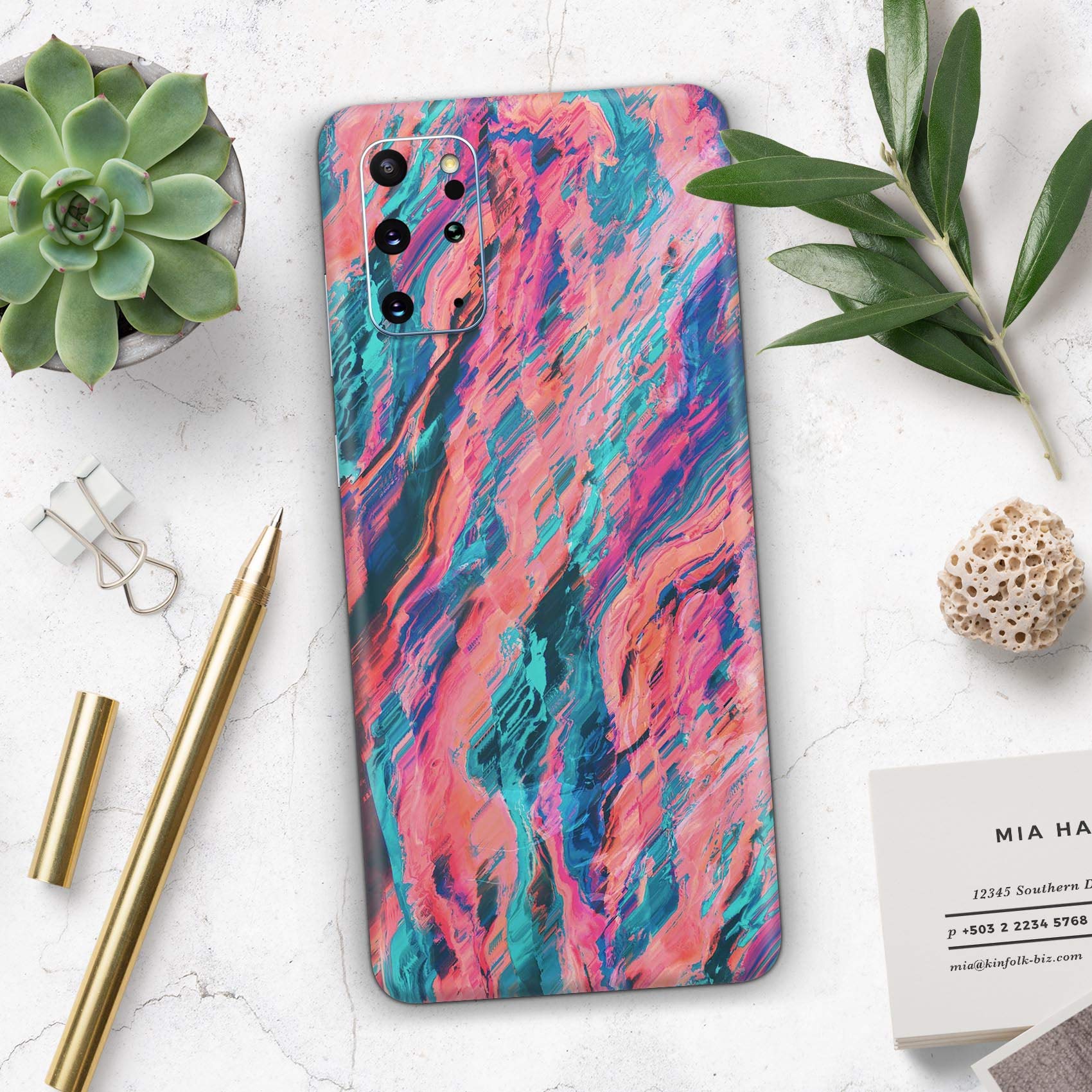 DesignSkinz Liquid Abstract Paint Remix V17 Protective Vinyl Decal Wrap Skin Cover Compatible with The Samsung Galaxy S20 (Screen Trim & Back Glass Skin)