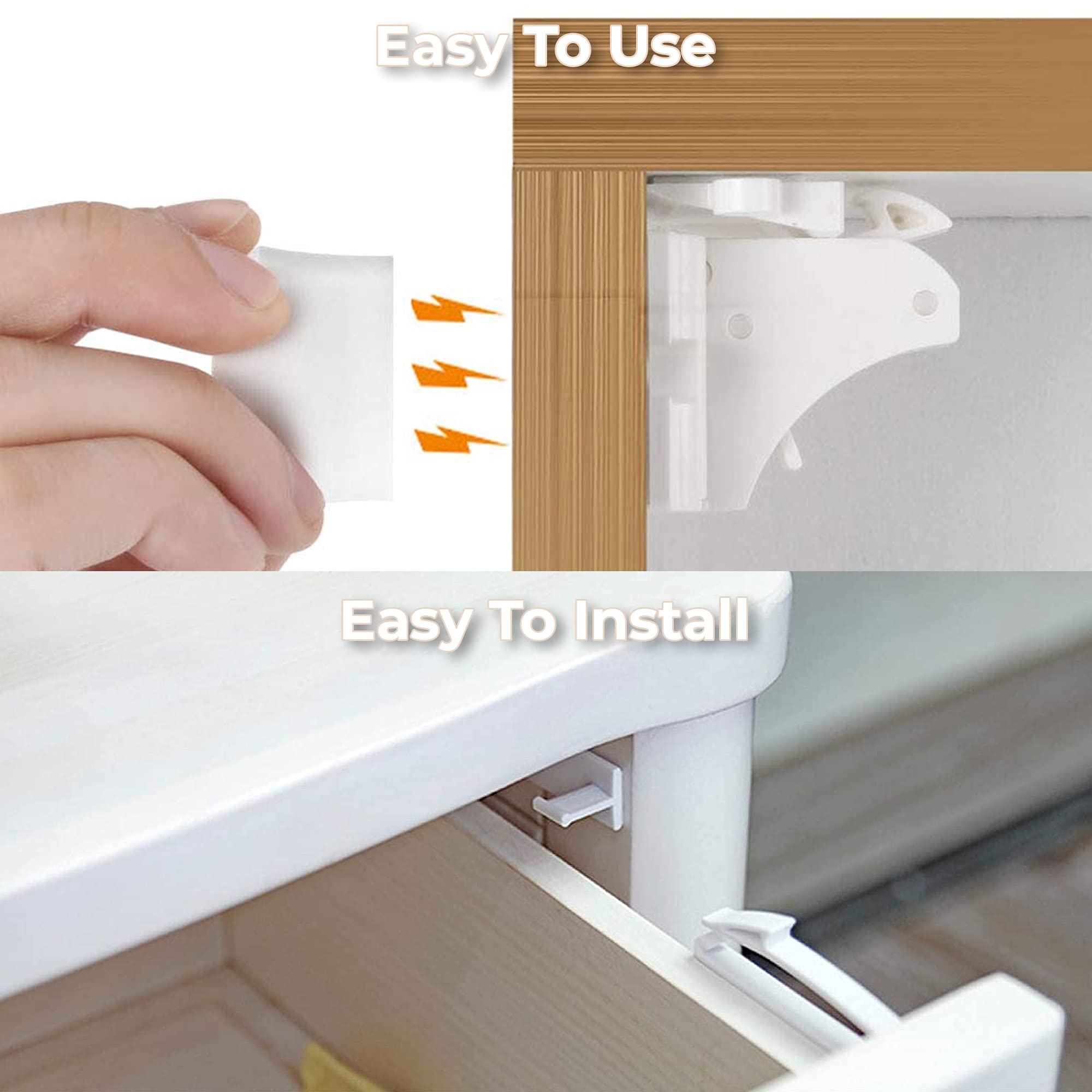 Child Proofing Kit: Baby Proof Set 75 Pieces Magnetic Cabinet Locks Outlet Covers Flexible Adhesive Corner Edge Guards Adjustable Size Safety Furniture Latches Kitchen Cupboards Drawers Cabinets Doors