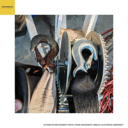CENTAURUS Trailer Marine Boat Winch Strap with Hook Replacement, 2" x20' Winch Strap 10000Lb Max Towing Working Load at 3300 lbs for ATV Jetski Trailer Boat Wave Runner Towing Heavy Duty Equipment