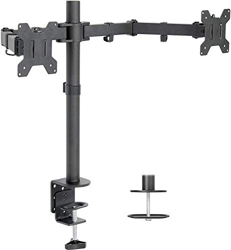 HP P24v G4 24 Inch IPS LED FHD Backlit Monitor 2-Pack Bundle with Fully Adjustable Desk Mount Monitor Stand