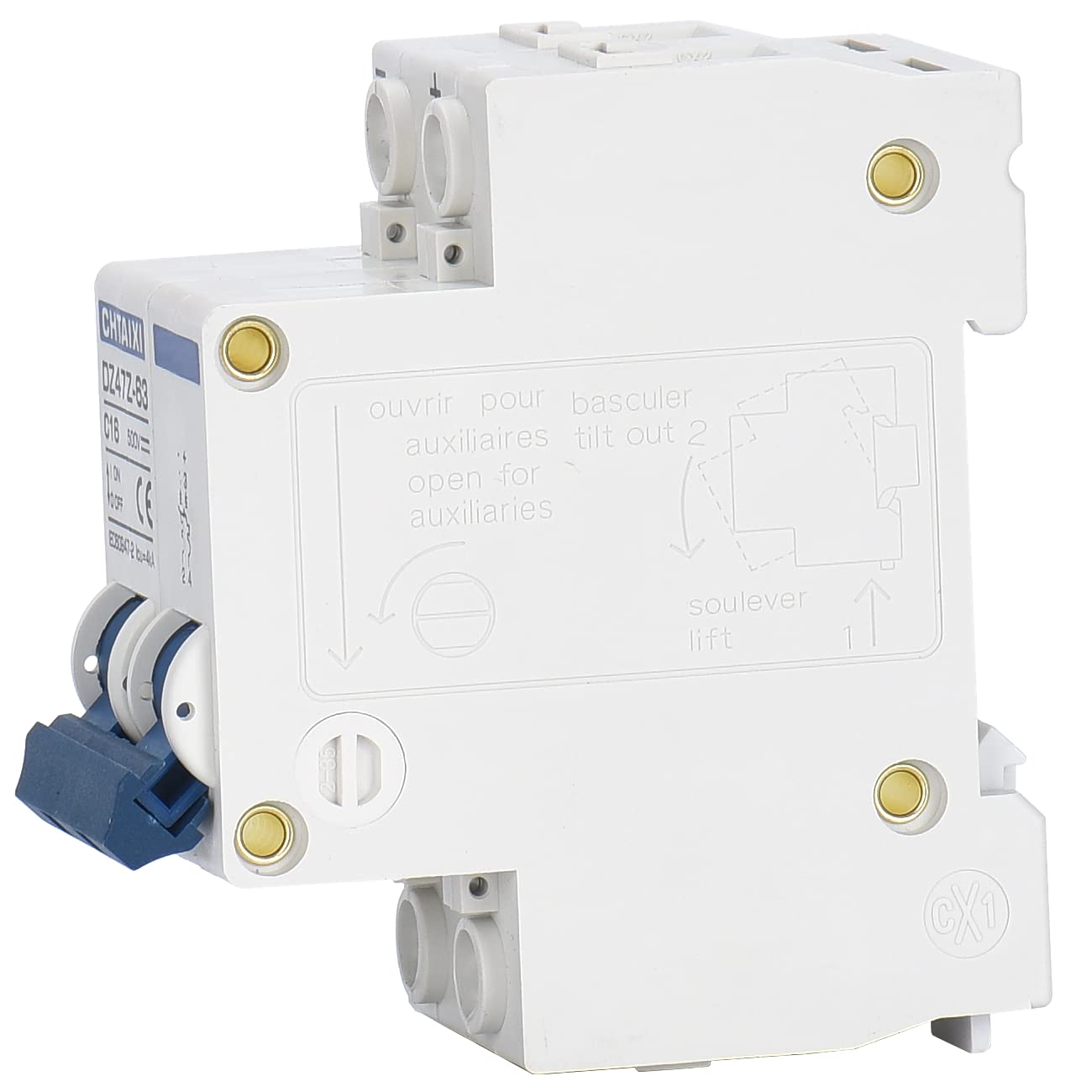 CHTAIXI DC Miniature Circuit Breaker, 2 Pole 1000V 63 Amp Isolator for Solar PV System, Thermal Magnetic Trip, DIN Rail Mount, Chtaixi DC Disconnect Switch C63