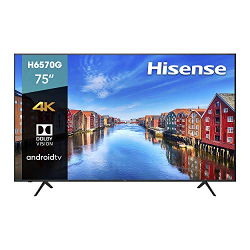 Hisense 75-Inch Class H6570G 4K Ultra HD Android Smart TV with Alexa Compatibility (75H6570G, 2020 Model)