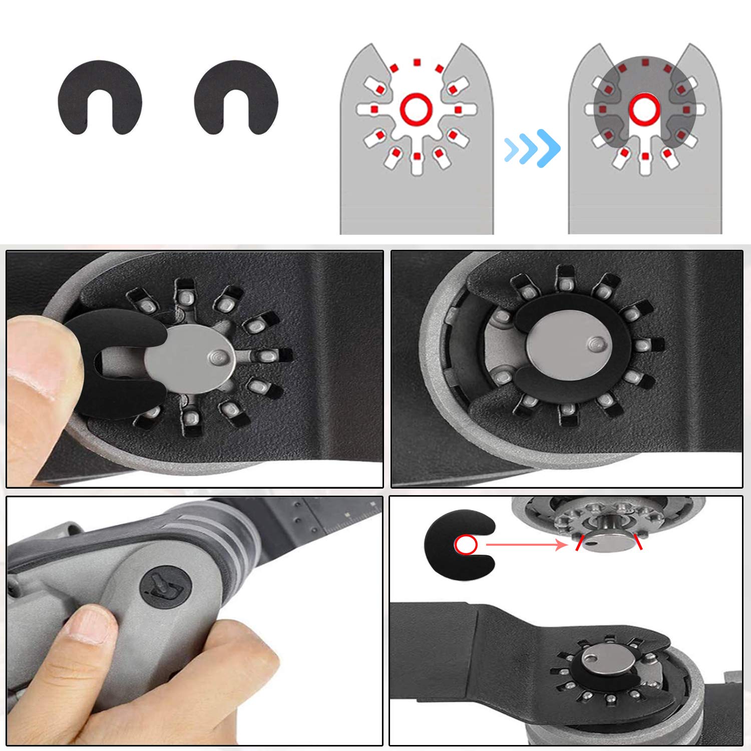 Adust 20PCS Titanium Oscillating Saw Blades, Multitool Blades for Cutting Hard Material, Metal Nails Wood and Plastic, Oscillating Tool Blades fit Dewalt Rockwell Milwaukee Makita Bosch (31)