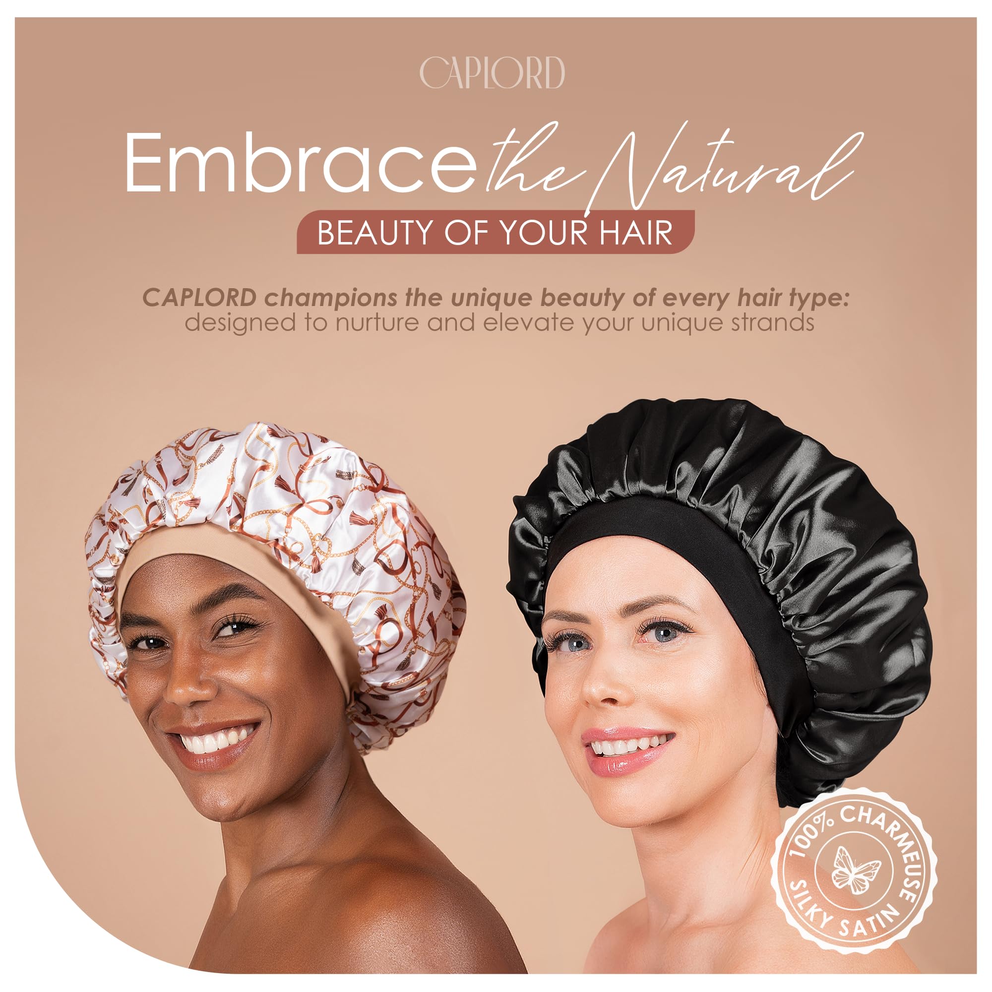 CAPLORD Satin Bonnet Adjustable Sleeping Silk Bonnet Black Women Men Double Layer Satin Lined Sleep Cap Sleeping Hair Wrap Silk Bonnet Large Braids Cover Bonnets Night Head Curly Hair Recommended