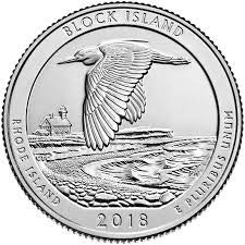 2018 P, D Block Island Wildlife Refuge, RI National Park Quarter Singles - 2 Coin Set Uncirculated