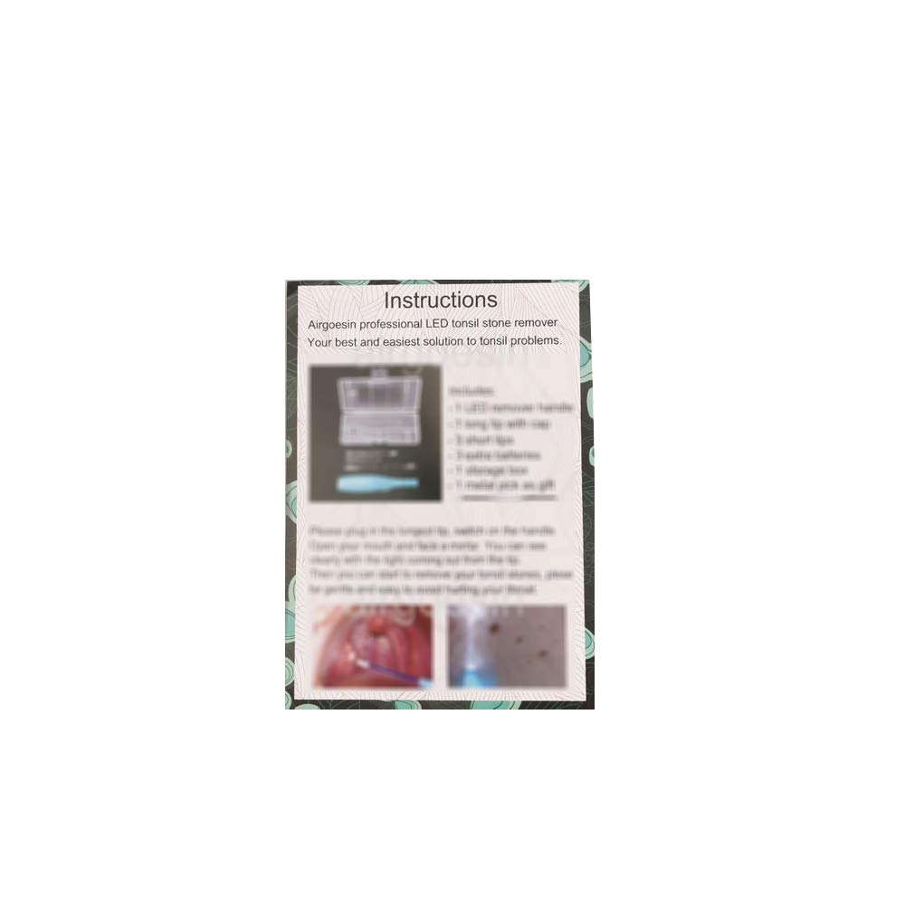 Airgoesin 2 Lighted Tonsil Stone Remove Tool, 10 Tips, Tonsillolith Pick + Case Oral Clean Longer Attachment