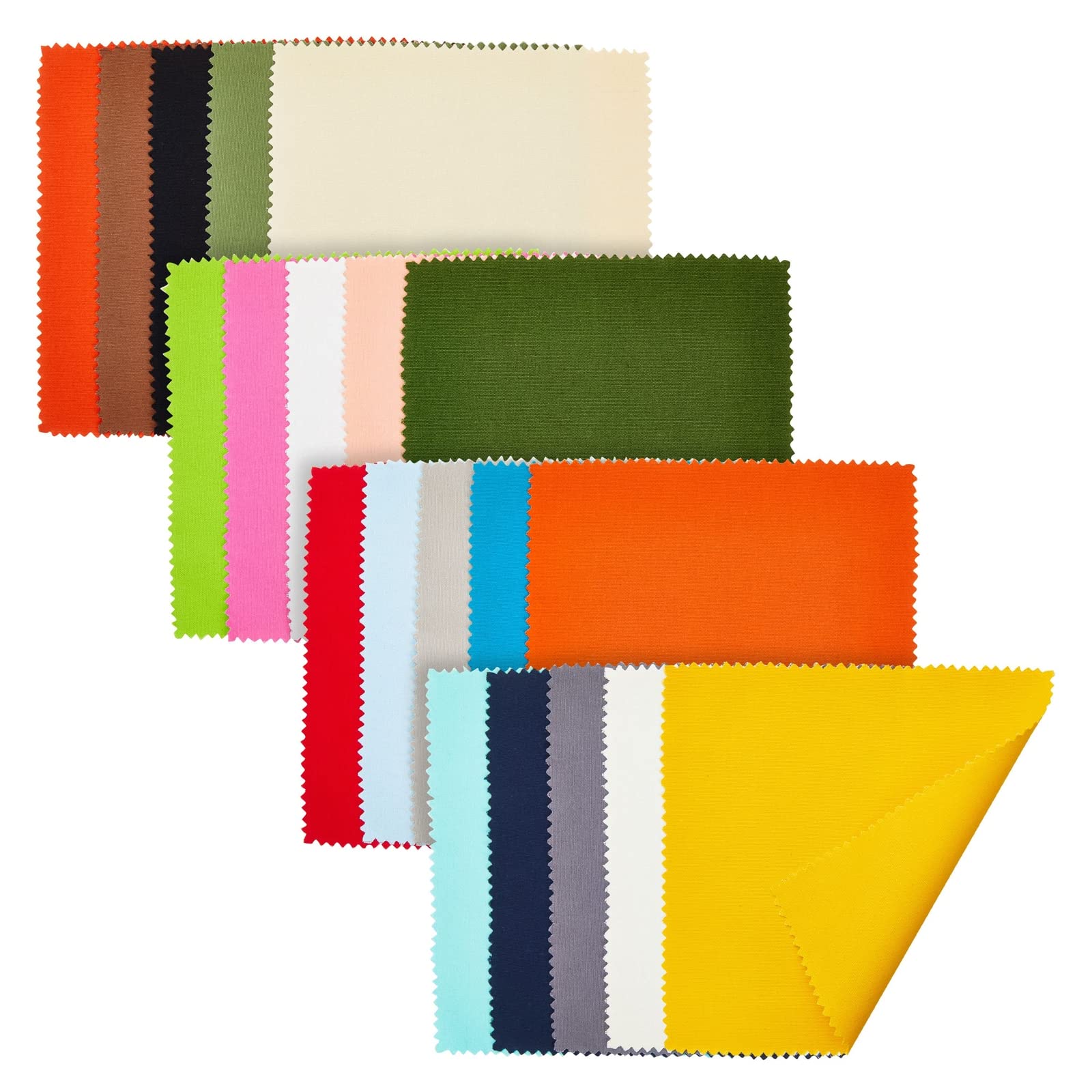 25 Piece Kit Embroidery Cloth Fabric Squares in 20 Colors with 5 Water Soluble Pens for DIY Crafts (8 x 8 in)