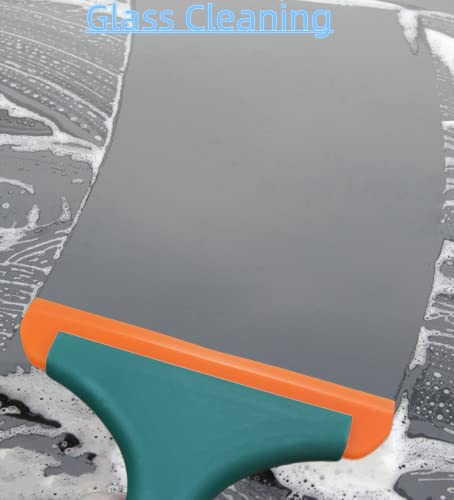2 Pcs Silicone Squeegee, Handheld 6 inch Super Soft Small Silicone Glass Cleaning Squeegee,for Auto Glass Film,Bath Mirror,Windows,Glass Doors,Countertop Cleaning,Car Window (Dark Green)