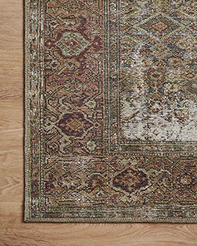 Amber Lewis x Loloi Georgie Collection GER-07 Moss/Salmon 5'-0" x 7'-6" Area Rug