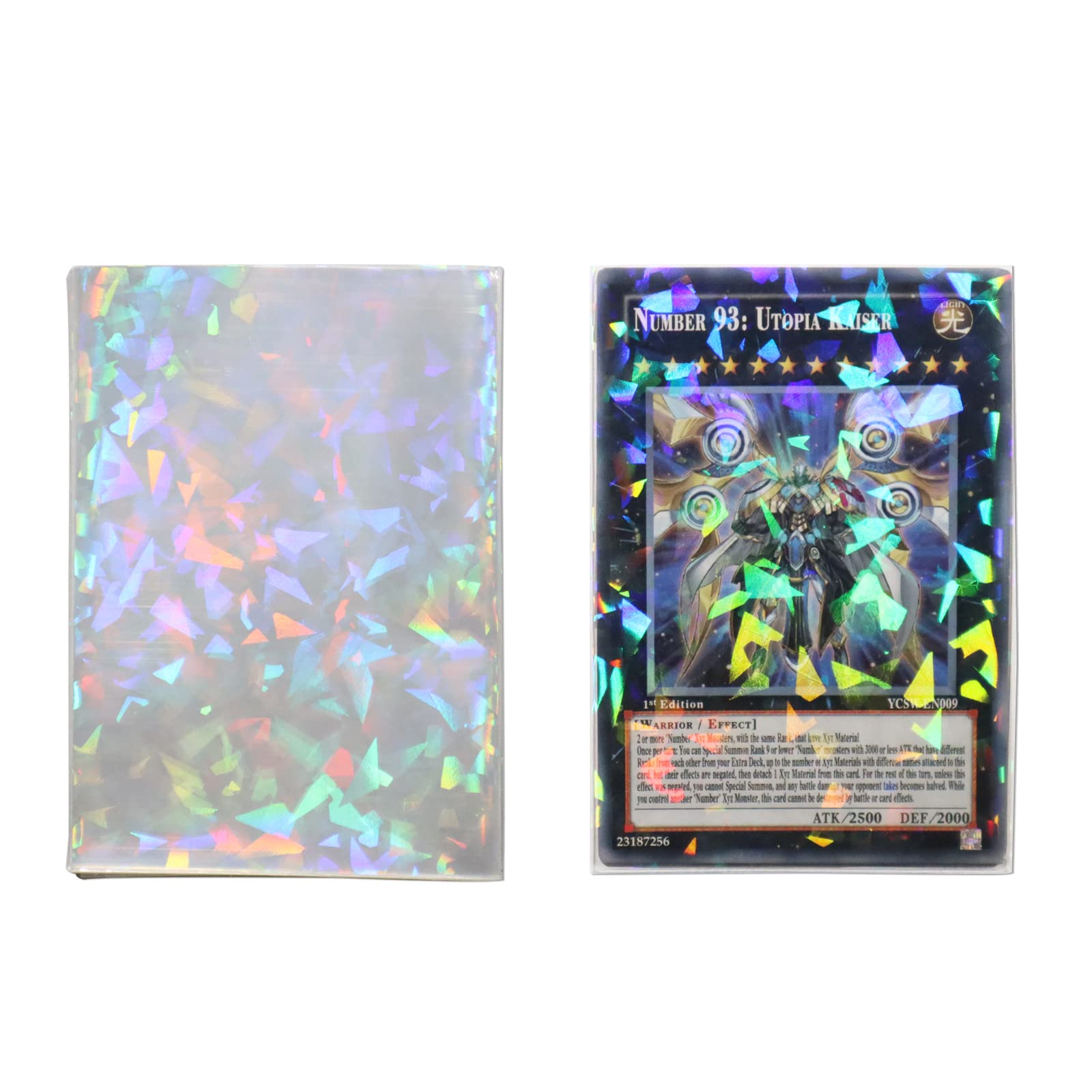 100PCS Holigraphic Gemstone Card Sleeves YGO Card Protectors Japanese Sized Cards Pocket Sleeves (61x88mm, Gemstone)