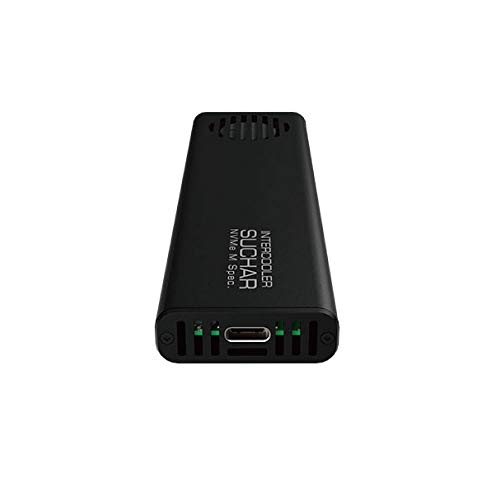 Airia SD-M2U32x2 NVMe SSD Case, USB3.2, Gen2 x 2, Built-in Cooling Body Heat Discharge Fan, NVMe M, Key Connection, UASP Mode Compatible, Type C Cable Included