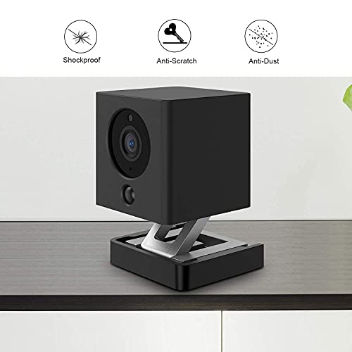 VOMENC Silicone Case for Wyze Cam Wyze Cam V2-Quick Wall Bracket Included-Scratch Protection Cover-Extra Protection for Wyze Camera (1PACK, Black)