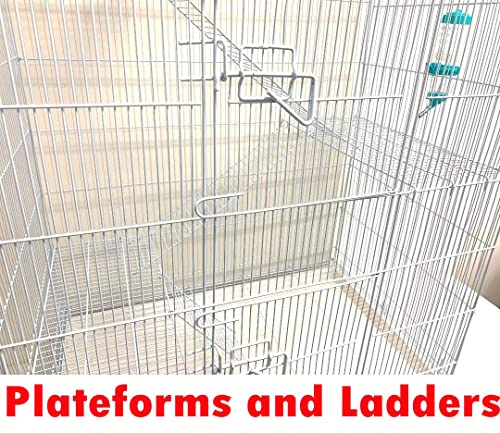 55" Extra Large 5 Levels 3/8-Inch Tight Spacing Ferret Chinchilla Sugar Glider Rats Mice Wire Cage for Small Animal
