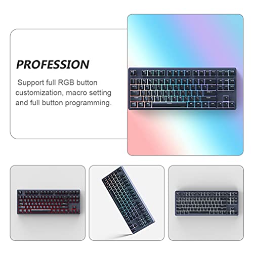 OSALADI RGB Keyboard Mechanical Keyboard Keypad USB Gaming Keyboard 87 Keys Keyboard Combo Cordless Mechanical Keyboard Set for PC Laptop Mechanical Keyboard Mice Mechanical Keyboard
