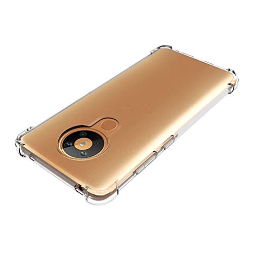 Ytaland for Nokia 5.3 Case,with Tempered Glass Screen Protector. (2 in 1) Crystal Clear Soft Silicone Shockproof TPU Transparent Bumper Protective Phone Case Cover