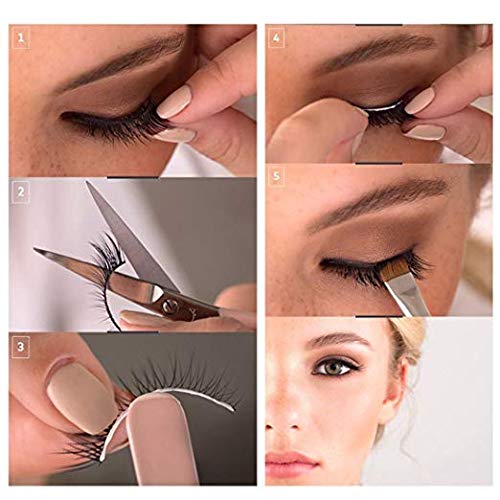 False Eyelashes 5 Pairs Multipack Synthetic Fiber Material 3D Lashes Natural Reusable Lashes for Professional Used for Women Girls by EYEMEI