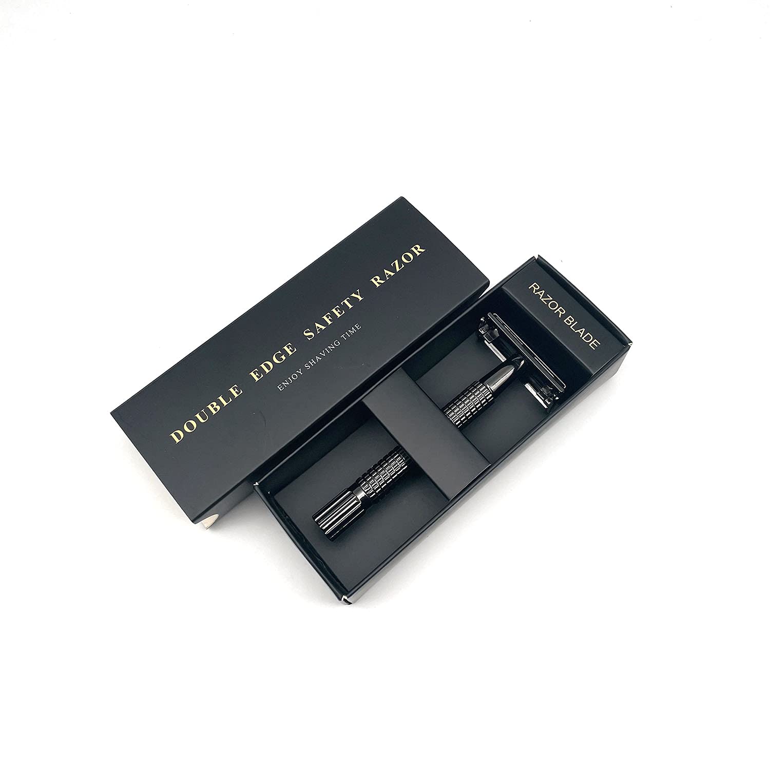 Double Edge Safety Razor Kit with Blades, Butterfly Safety Razor For Men Women, Metal Single One Blade Razor Fits All Double Edge Blade, Safe Quick to Change Blade, Eco Friendly DE Razor