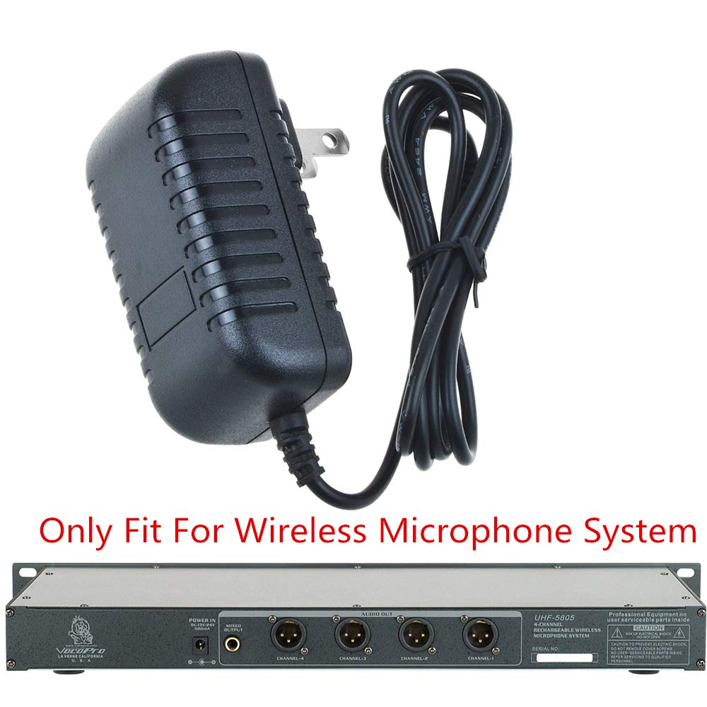 Accessory USA 13.5V AC DC Adapter for VocoPro UHF-5800 UHF-5805 Voco Pro 4 Channel 4-Ch Rechargable Wireless Station Mic System Charger DC Power Supply Cord