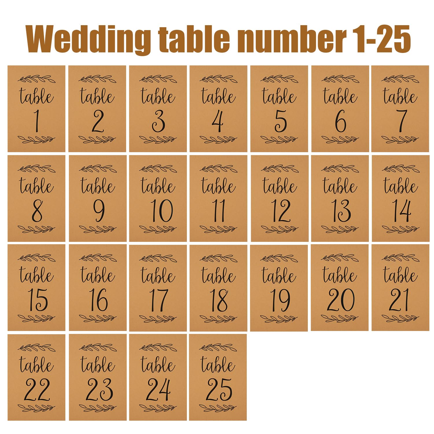 25pcs Wedding Table Numbers 1-25, 4x6 Inch Cardstock Table Numbers Double-Sided Table Signs for Wedding Reception Table Place Cards for Party Bridal Shower Anniversary Celebrations