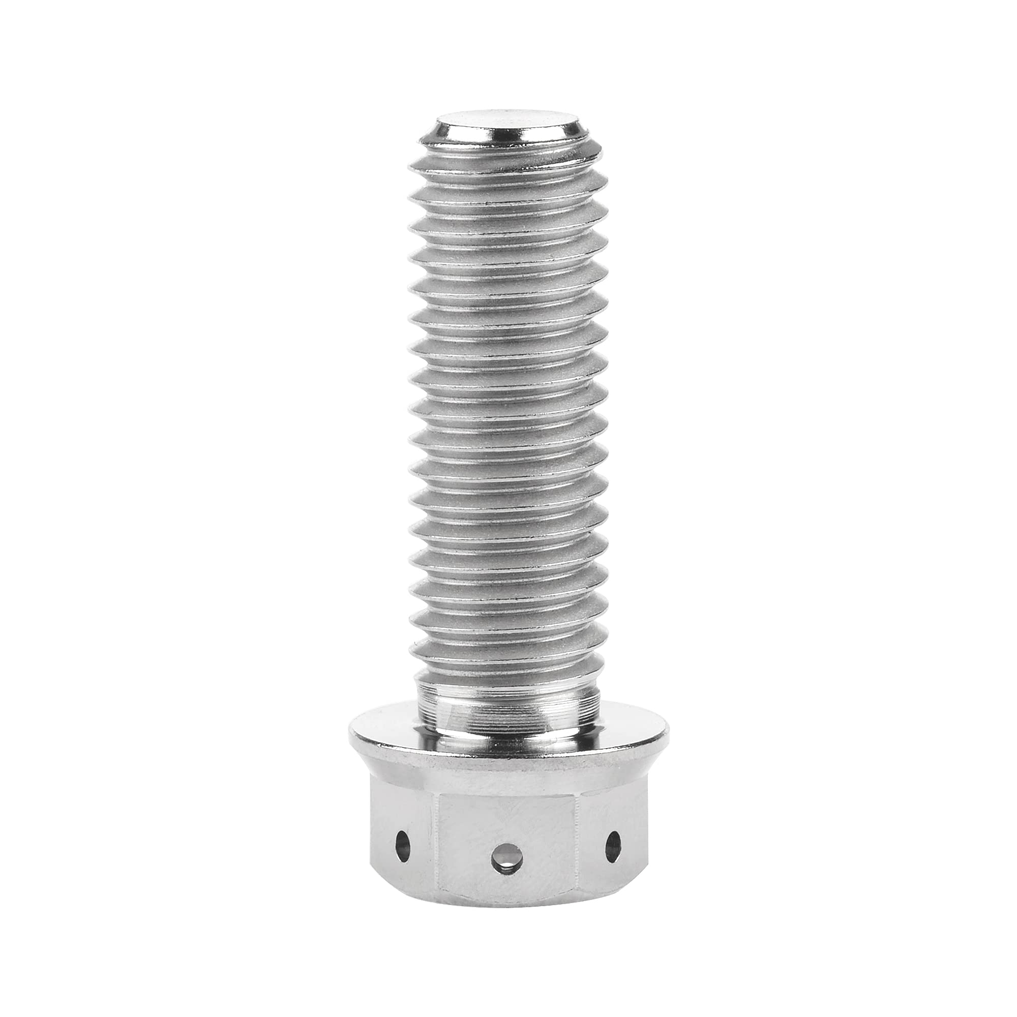 Wanyifa Titanium Flange Hex Head Bolt M8 15 20 25 30 35 40 45 50 55 60mm Screws Pack of 4 (M8x30mm, Silver)