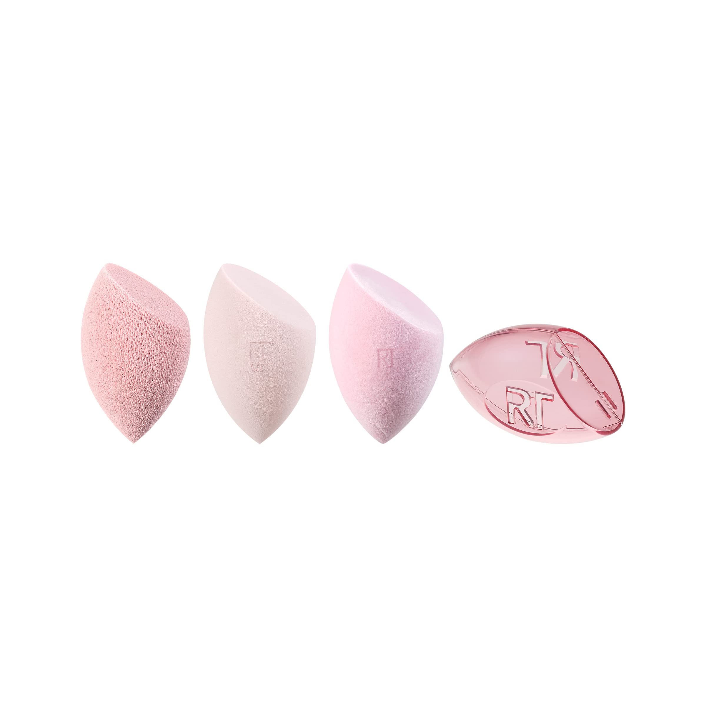 Real Techniques Limited Edition Cleanse, Blend, Set and Go Makeup Sponge Set, 4 Piece Christmas Gift Set, Perfect For Wife, Spouse, Girlfriend, Significant Other, and Daughter