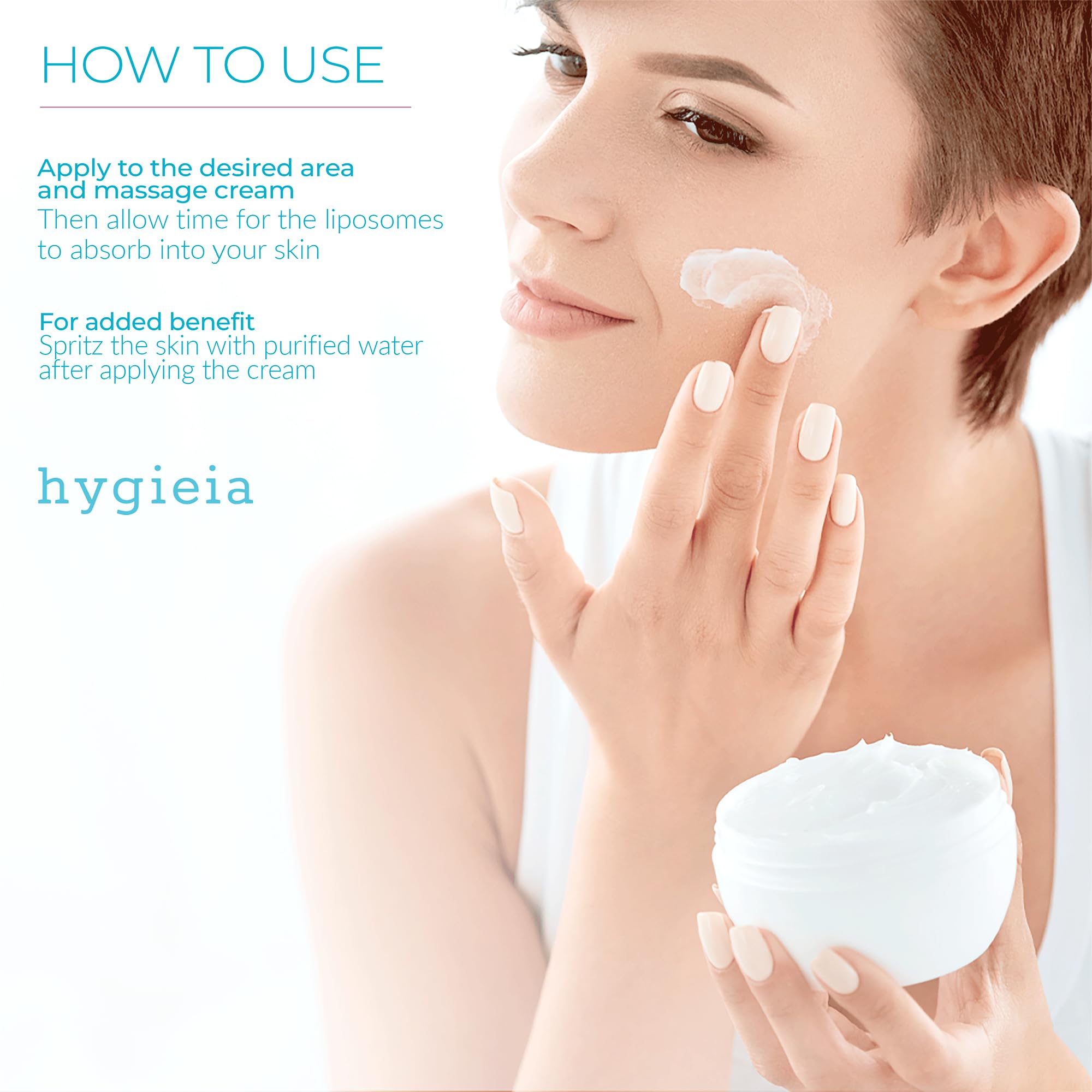 Hygieia + Encapsulated Hyaluronic Acid Face Moisturizer – Hydrating Liposomal Face Cream for Women & Men – Fast & Deep Cellular Absorption for Daily Skin Hydration, Firming, Toning & Elasticity, 4oz