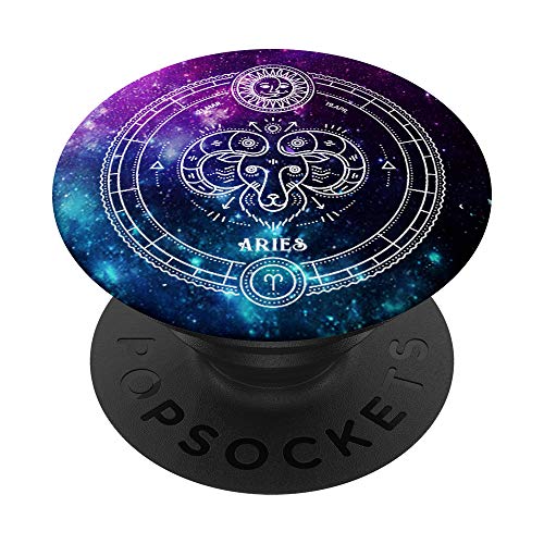 Aries Zodiac Sign Birthday Horoscope Space Star Galaxy Art PopSockets PopGrip: Swappable Grip for Phones & Tablets