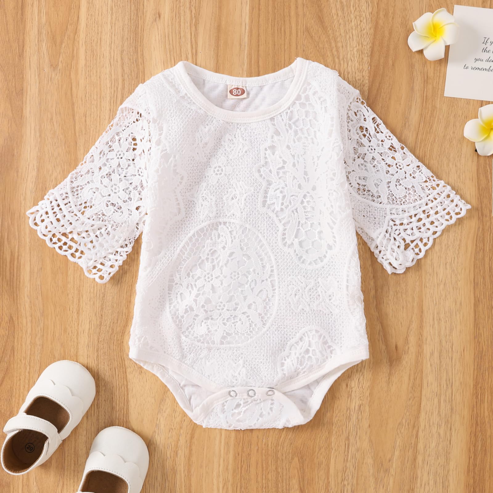 Baby Girl Clothes Outfits Toddler Infant Baby Romper Top+Jeans Clothing Set (White, 3-6 Months)