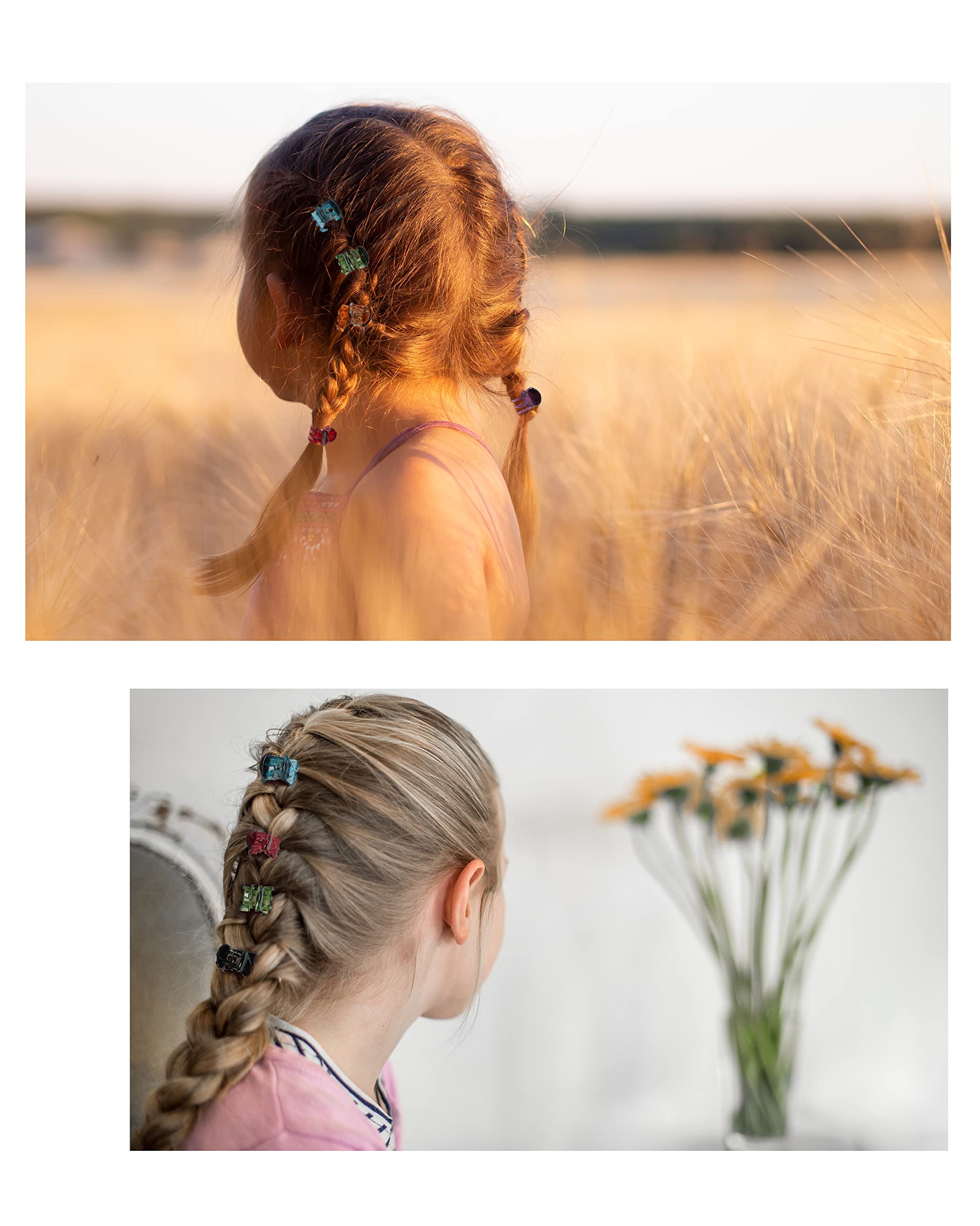 Mini Hair Clips - 72 Pcs for Women and Girls, Plastic, Small Claw Hair Clips with 3 Colors, Tiny