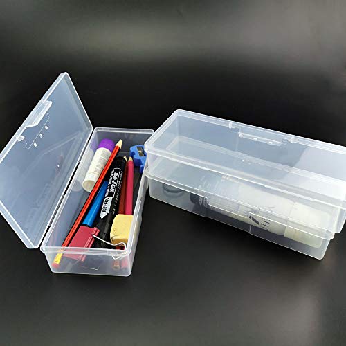 Airgoesin 3 Makeup Cosmetic Travel Organizer Storage Container Case Pencil Box for Stationery Brushes Pills Supplements Portable 7.3 in x 2.8 in x 1.4 in