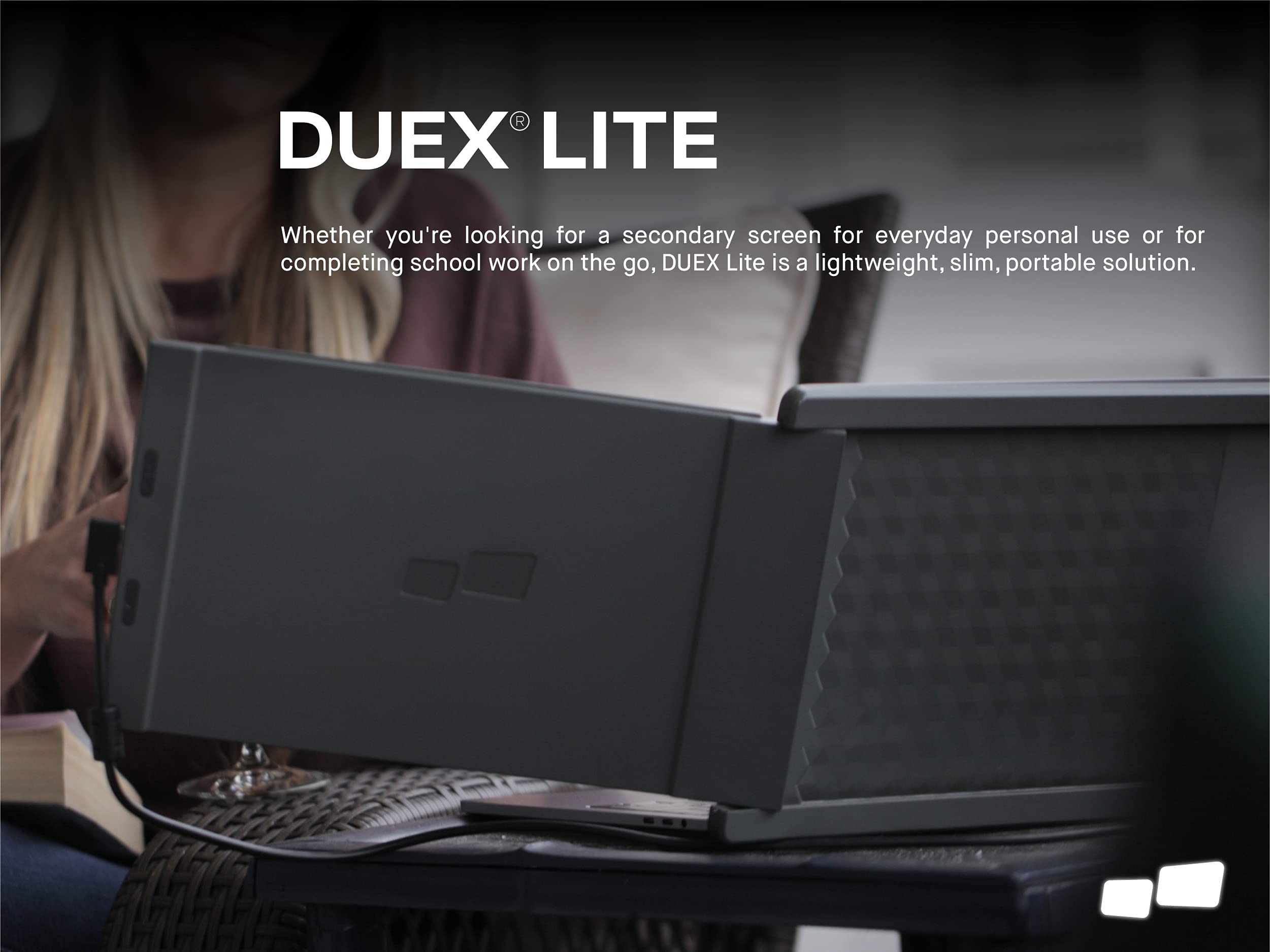 Duex Mobile Pixels Lite Portable Monitor for Laptops 12.5" Full HD IPS Screen,USB C Ultra Portable Laptop Dual Monitor, Plug and Play,Any Laptops Compatible (Grey)