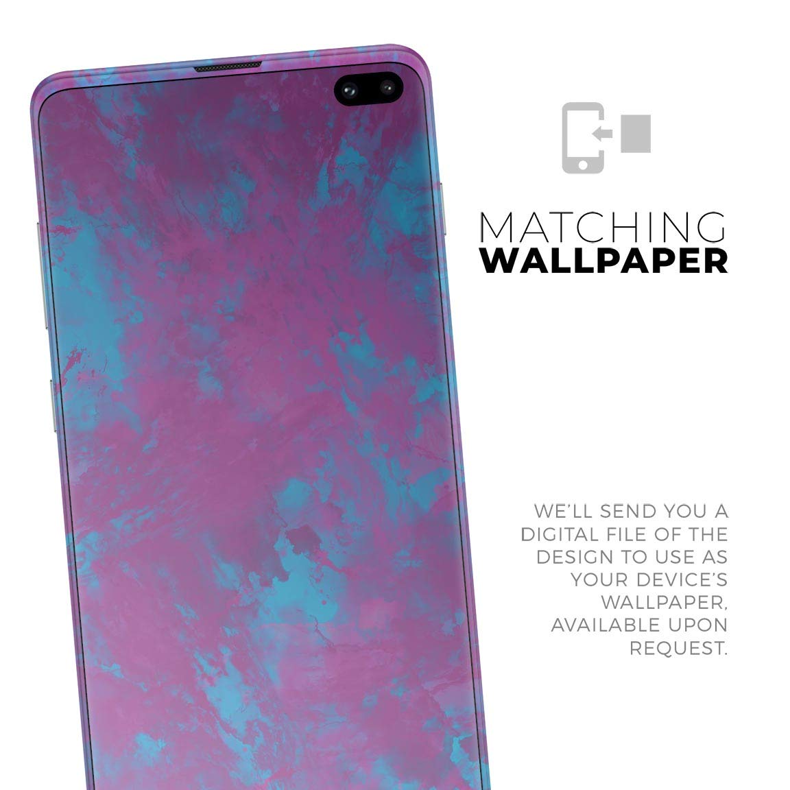 DesignSkinz Purple and Blue Paintburst Protective Vinyl Decal Wrap Skin Cover Compatible with The Samsung Galaxy S20 (Screen Trim & Back Glass Skin)