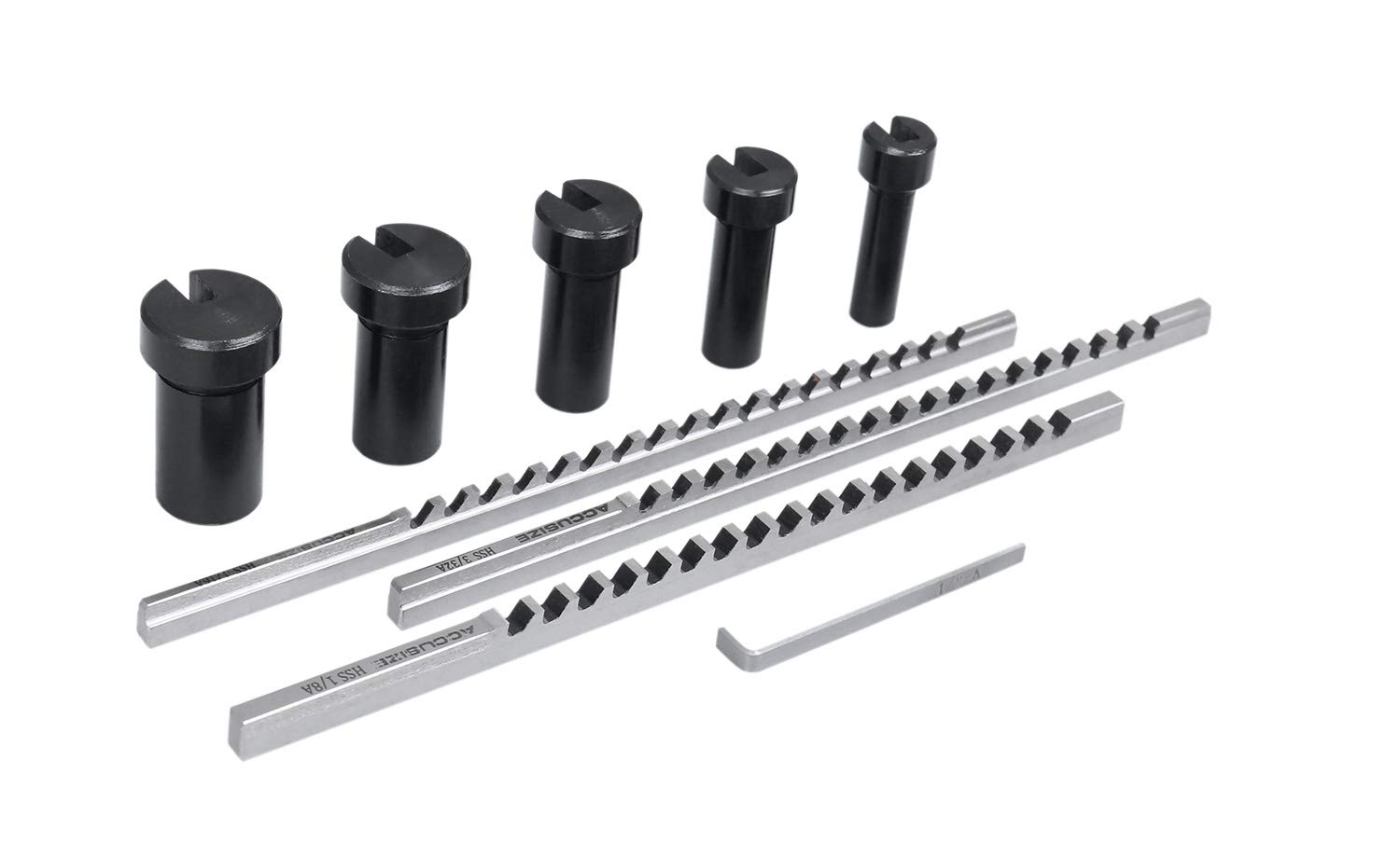 Accusize Industrial Tools No.00 Hss Keyway Broach Precision Sets in Fitted Wooden Box, 5100-0001