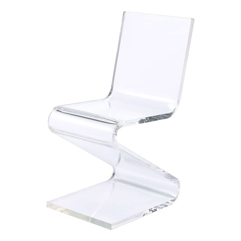 BOWERY HILL Modern Acrylic Z-Base Accent Home Kitchen Dining Living Room Chair in Clear