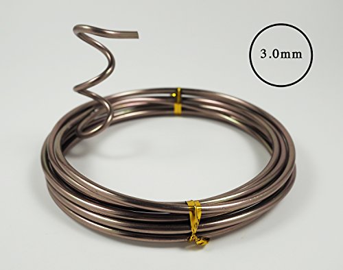 Anodized Aluminum Bonsai Training Wire 5-Size Starter Set with Canvas Bag - 1.0mm, 1.5mm, 2.0mm, 2.5mm, 3.0mm (147 feet total) - Choose Your Color (5 Sizes, Brown)