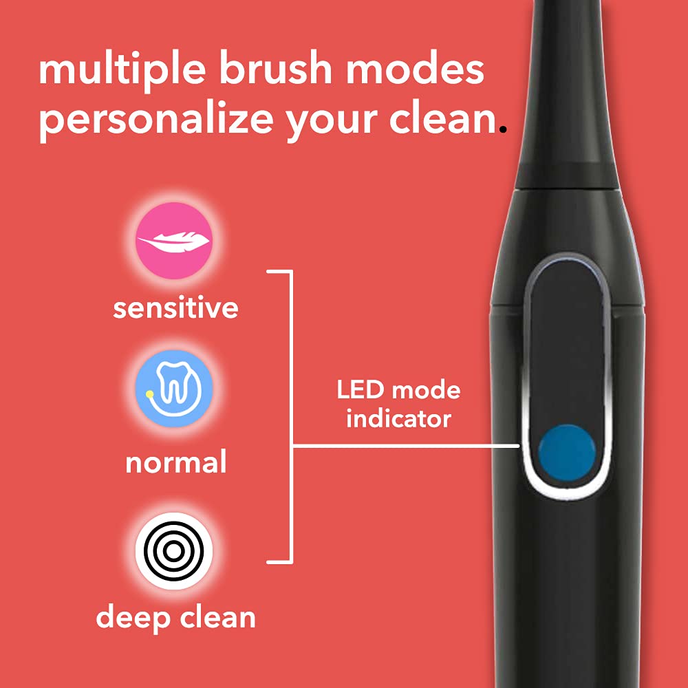 Colgate hum Black Electric Toothbrush for Adults, Starter Kit with Travel Case and Extra Refill Head, Rechargeable Smart Sonic Toothbrush, Black