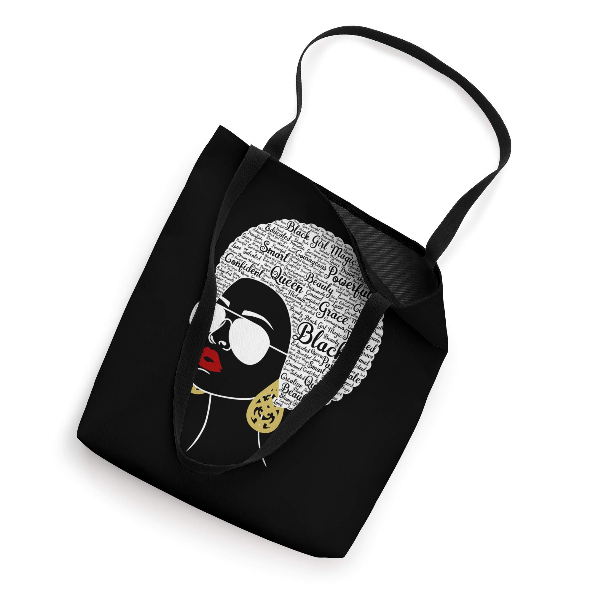 African American Educated Strong Black Woman Hair Word Art Tote Bag