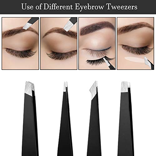 13Pcs Eyebrow Kit with Eyelash Curler, Eyebrow Grooming Trimming Kit with Eyebrow Razor Comb Scissors Tweezers Pen Stencil Shaper for Women Black