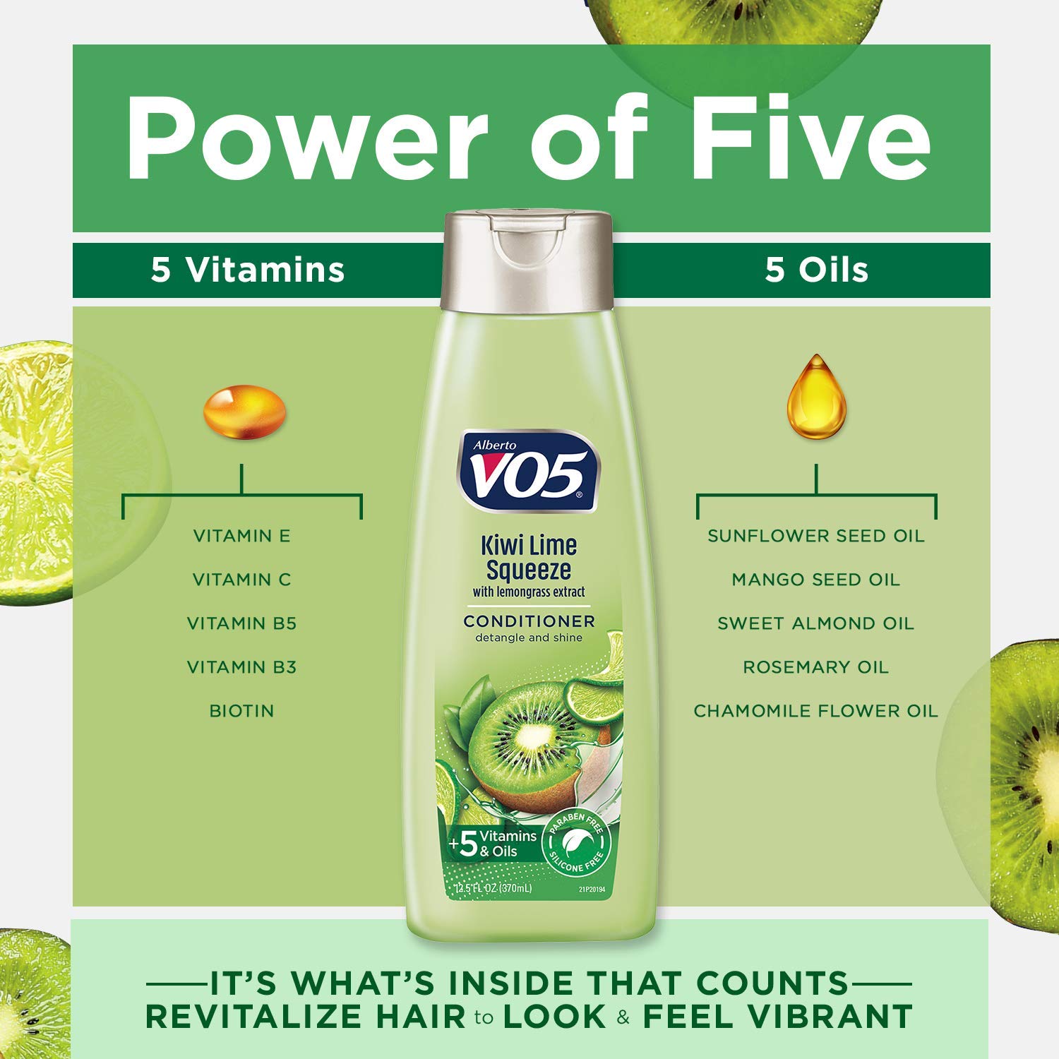 Alberto VO5 Herbal Escapes Kiwi Lime Squeeze Clarifying Conditioner, 12.5 Ounce