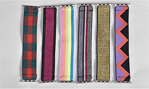 WSGGFA Bohemia Elastic Nylon Loop Band for Apple Watch 6SE Strap 38/40mm 42/44mm for Iwatch 5/4/3 2 Man Women Watch Band (Band Color : Boho Purple, Band Width : 42mm 44mm M L)