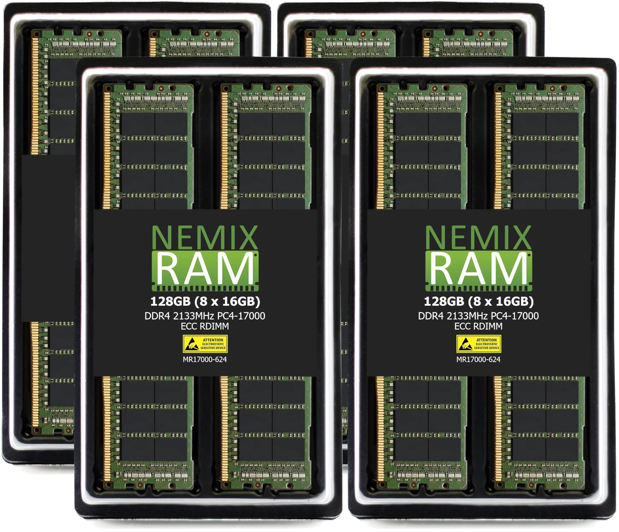 128GB (8x16GB) DDR4-2133MHz PC4-17000 ECC RDIMM 2Rx4 1.2V Registered Server Memory by NEMIX RAM