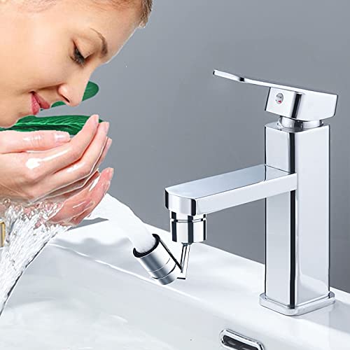 2 Mode 720 Degree Swivel Universal Faucet Splashback Sink Attachment, Kitchen and Bathroom Faucet Extender, Faucet washface Adapter(1pcs)