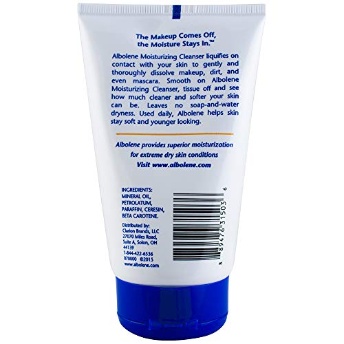 Albolene Face Moisturizer and Makeup Remover, Facial Cleanser and Cleansing Balm, Fragrance Free Cream, 3 Fl Oz (3 Pack)