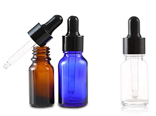 2PCS Clear Empty Glass Attar Bottle With Glass Eye Dropper For Essence Oil Aromatherapy Eye Ear Drop (10ml)