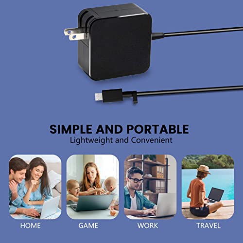 β33W Laptop Charger Replacement for Asus Chromebook C201P C201 C201PA C100PA C100P C100 Eeebook X205T X205 X205TA Vivobook E200H E200HA AD890526 ADP-33AW B Small Square Tip Power Supply Cord