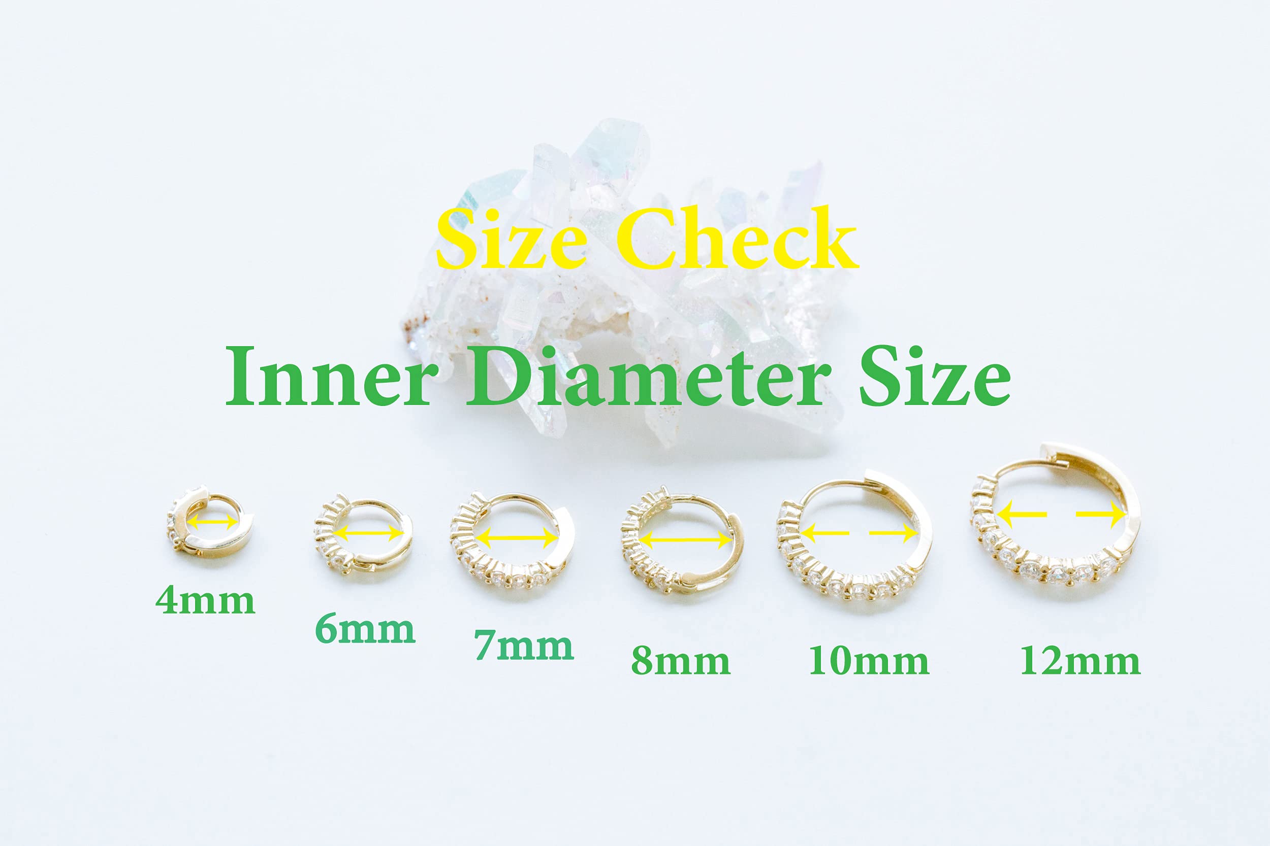 14K Real Solid Gold Jewelry Cz 7mm Open Round Circle Tragus Cartilage Snug Inner Outer Conch Daith Helix Ear Segment Clicker Huggie Hoop Ring Piercing Earring For Women