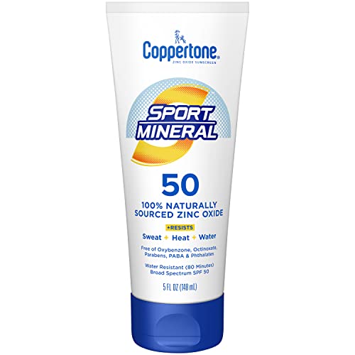 Coppertone Sport Mineral SPF 50 Zinc Oxide Mineral Sunscreen Multi Pack, Sport Mineral Body Sunscreen Lotion & Sport Mineral Face Sunscreen Lotion (5 fl. oz. + 2.5 fl. oz. Bundle)