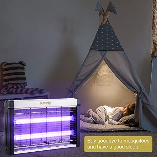 2 Pack Electric Bug Zapper, 20W 2800V Powerful Fly Insect Gnat Traps Fly Killers Catcher Repellent Mosquito UVA Light Electric Zapper for Indoor Home, 4 Extra Replacement Bulbs