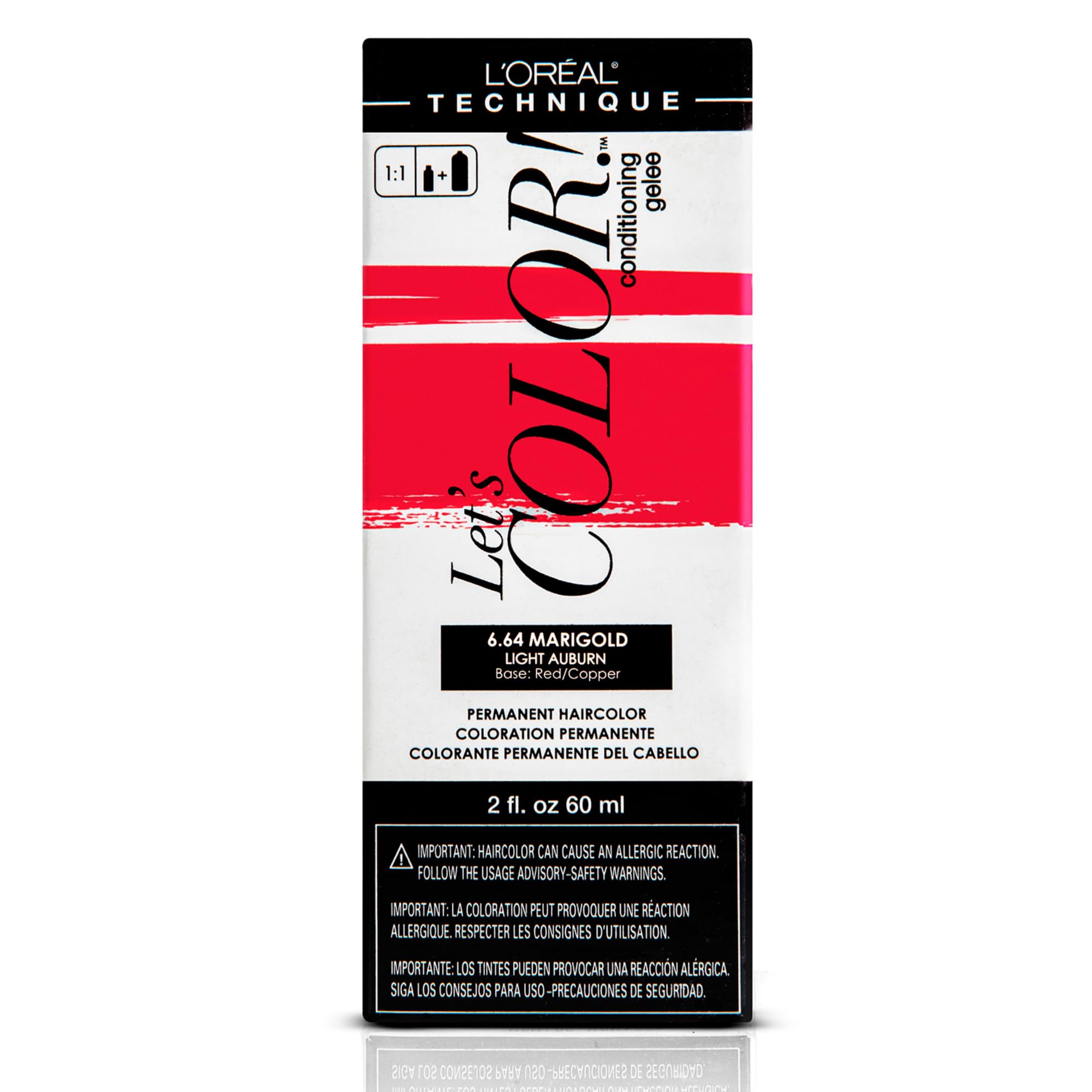L'Oréal Technique Let's Color! Conditioning Gelee Permanent Hair Color | High Impact Multi-Dimensional Color | Conditioning Formula | Smooth Application | For All Hair Types | Marigold