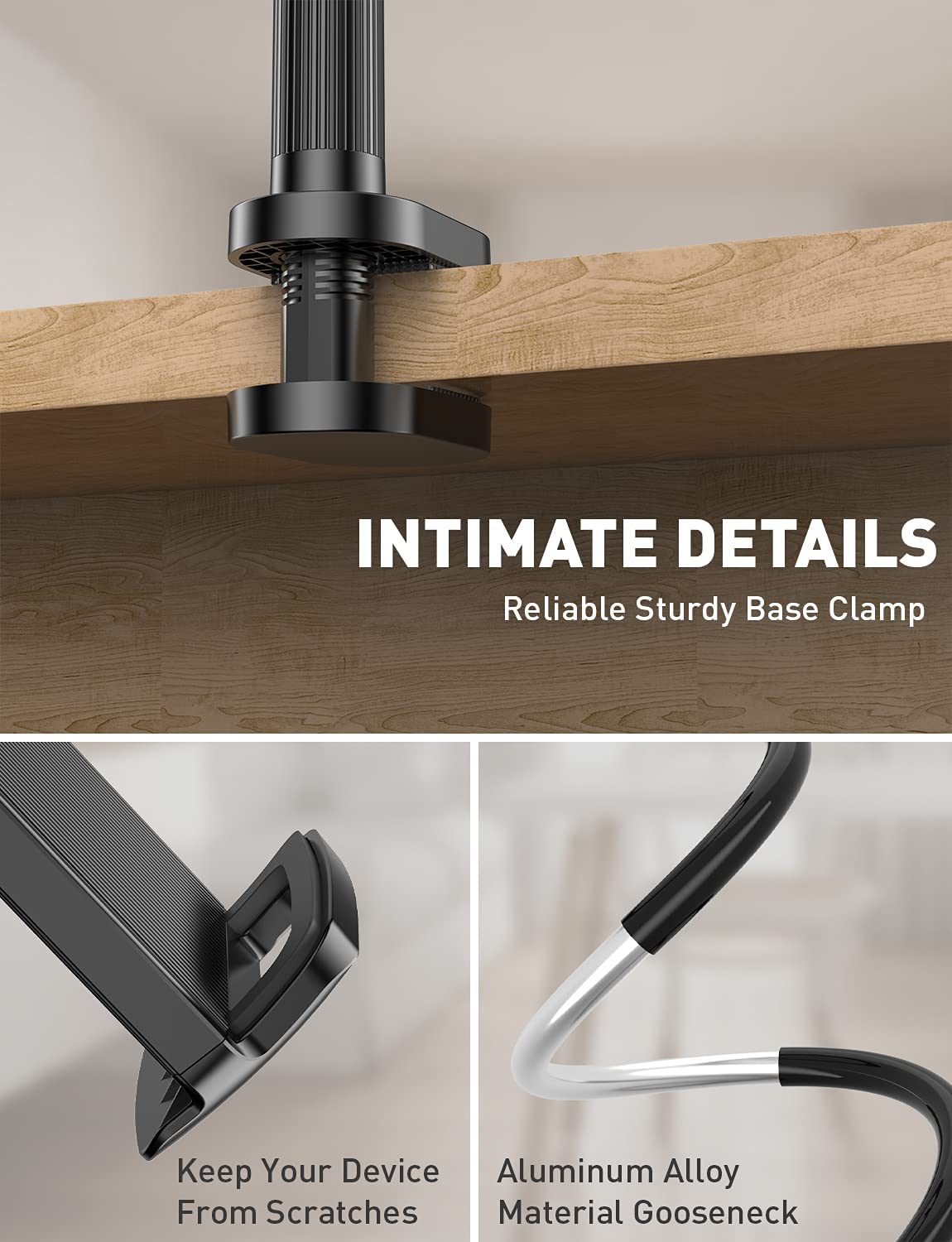 Gooseneck Tablet Holder Stand for Bed: Adjustable 39.4inch Flexible Lazy Arm Tablets Mount Compatible with iPad Pro Air Mini | Galaxy Tab | Kindle Fire | Switch or Other 4.7-12.9" Device